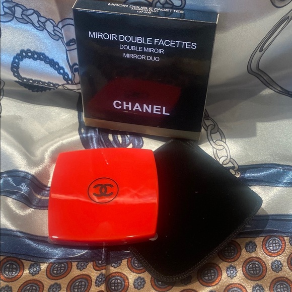 CHANEL | Accessories | Chanel Red Double Facettes Mirror | Poshmark